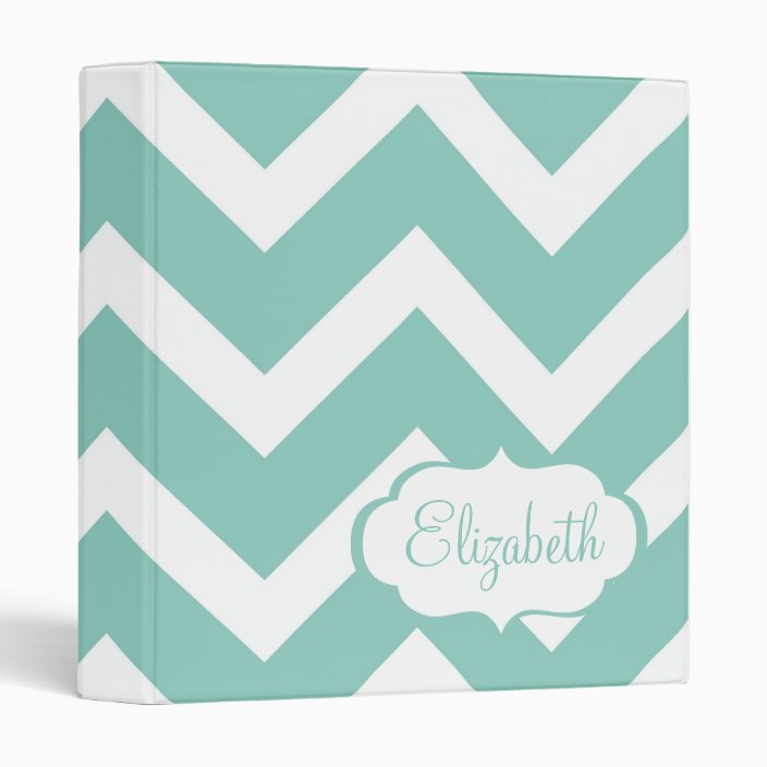 Blue Chevron Pattern Customizable Name Binder | Zazzle.com