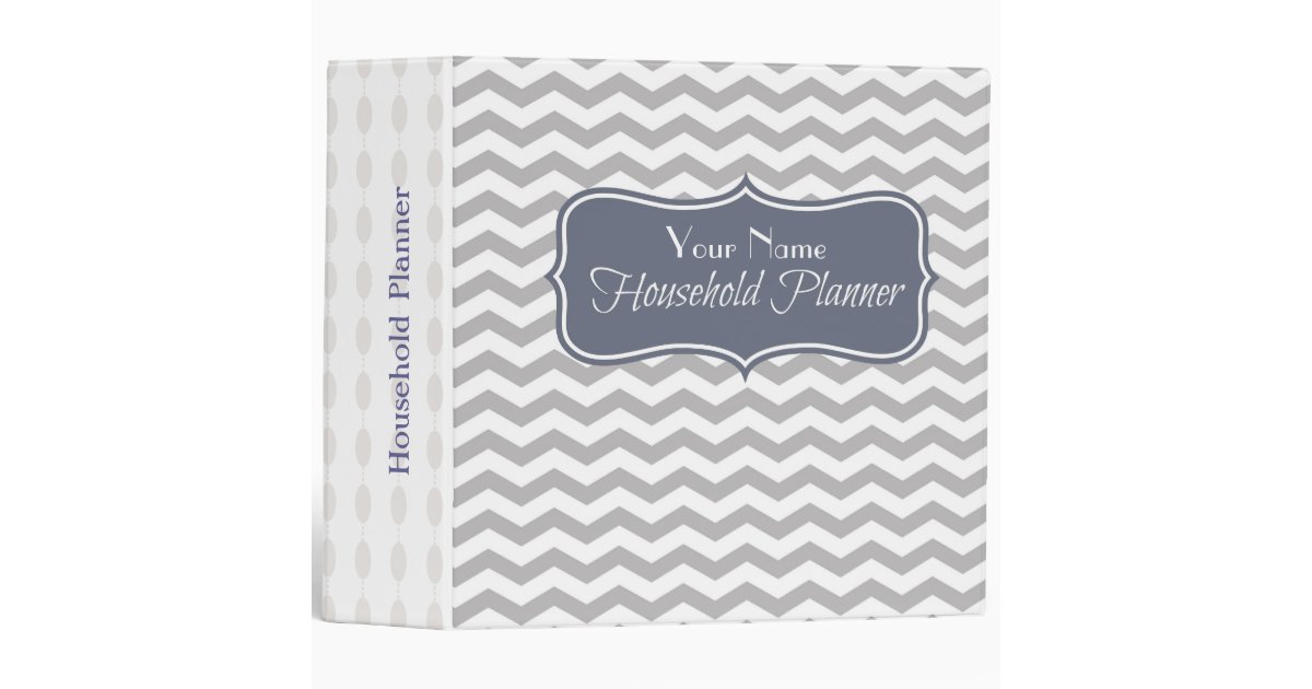 Blue Chevron Personalized Home Management Binder | Zazzle
