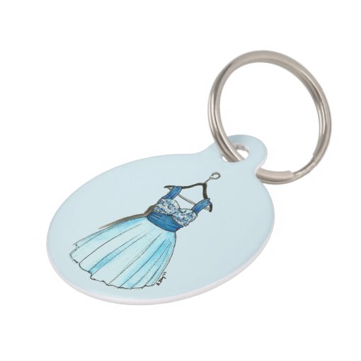 Blue Chiffon 1950s Vintage Fashion Retro Prom Pet Name Tag | Zazzle
