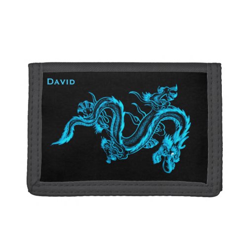 Blue Chinese Dragon Custom Wallet | Zazzle
