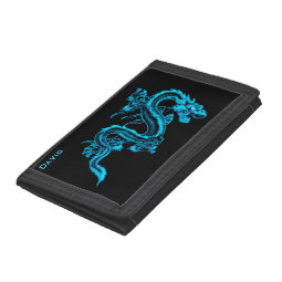 Blue Chinese Dragon Custom Wallet | Zazzle