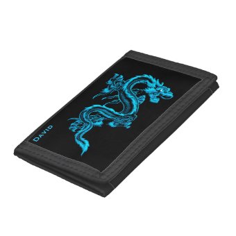 Blue Chinese Dragon Custom Wallet | Zazzle