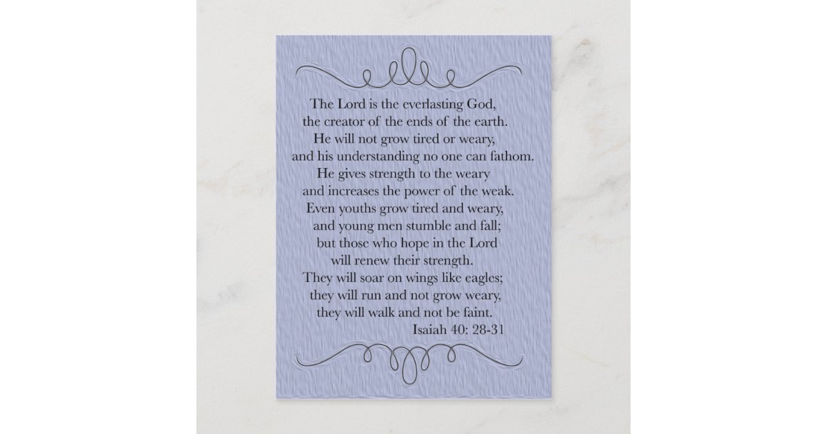 Blue Christian Bible Verse Postcard | Zazzle