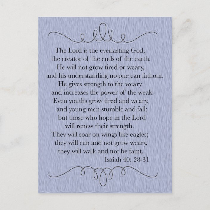 Blue Christian Bible Verse Postcard | Zazzle.com