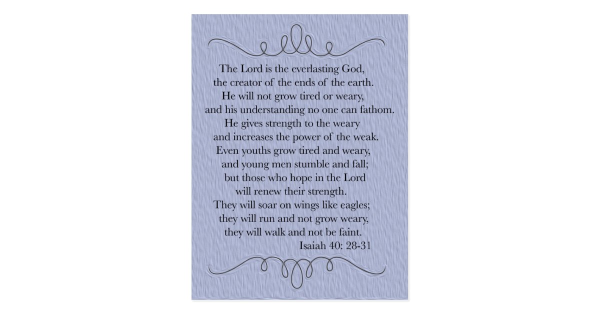Blue Christian Bible Verse Postcard | Zazzle.com