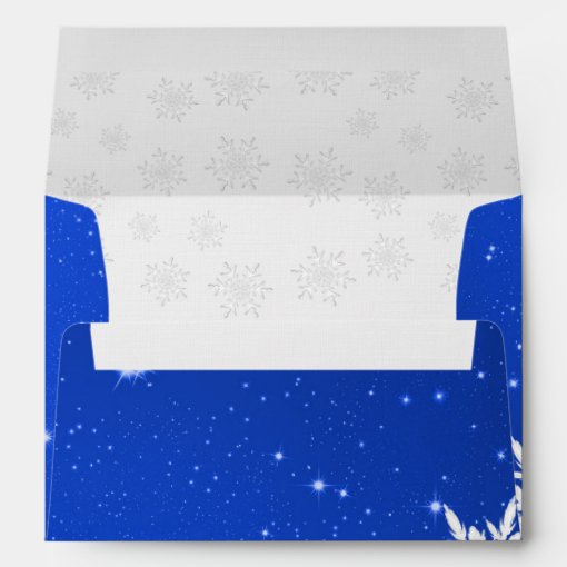 Blue Christmas Ice Crystal Twinkling A7 Envelopes | Zazzle