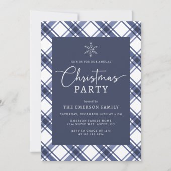 Blue Christmas Party Invitation | Zazzle