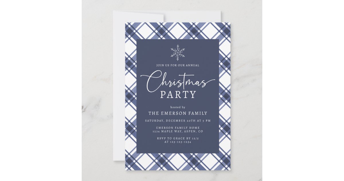 Blue Christmas Party Invitation | Zazzle
