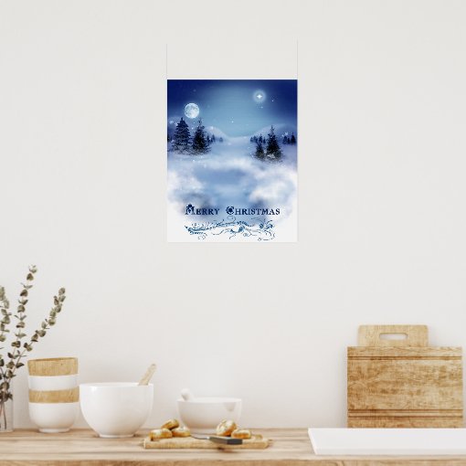Blue Christmas Poster | Zazzle