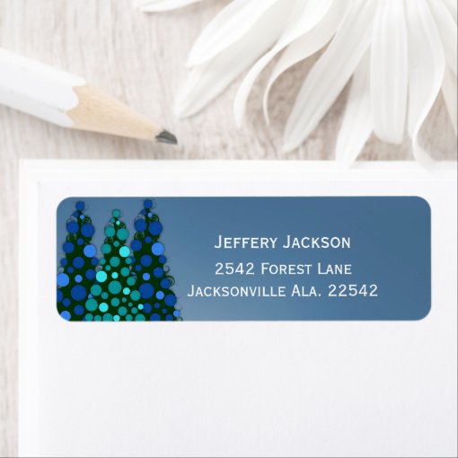 Blue Christmas Tree Address Labels | Zazzle