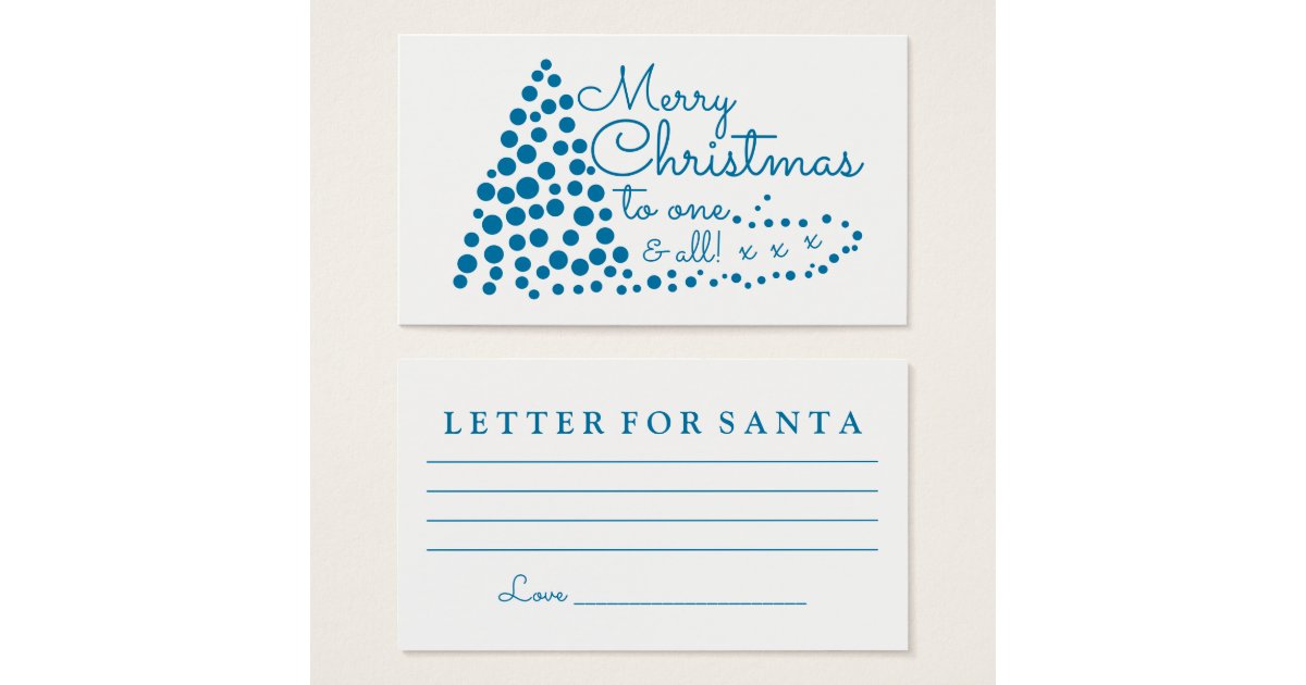 Blue Christmas Tree, Letter For Santa | Zazzle