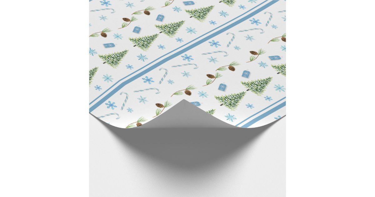 Blue Christmas Wrapping Paper | Zazzle