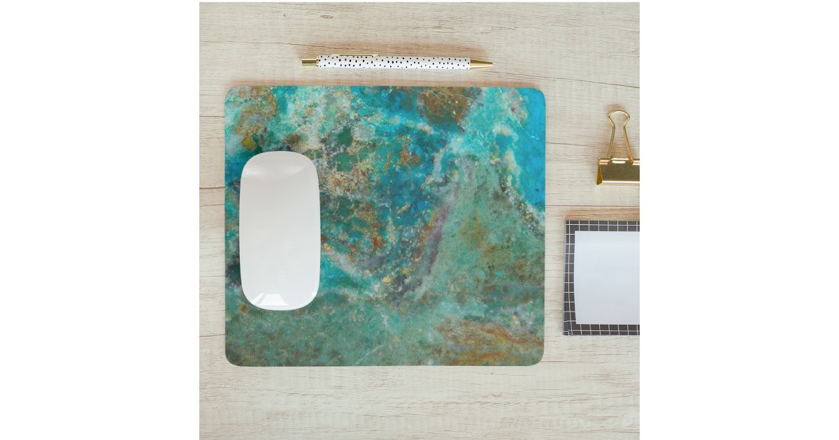 Blue Chrysocolla Mineral Stone Mouse Pad | Zazzle