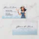 Blue Cleaning Lady Brown Hair Cleaner Service Business Card | Zazzle