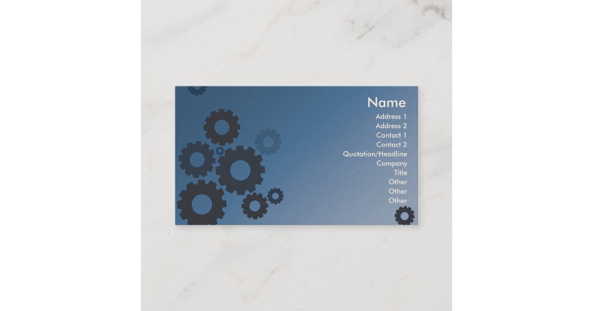 Blue Cogs - Business Business Card | Zazzle
