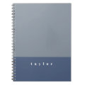 Blue Color Block Custom Name Notebook | Zazzle