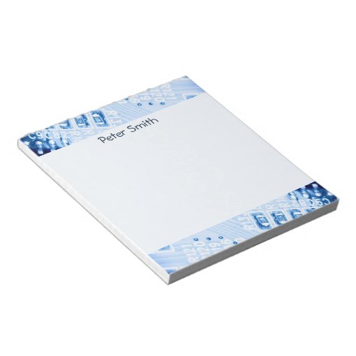 Blue Color Pattern Motherboard Notepad | Zazzle