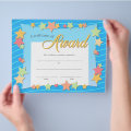 Blue Colorful Stars Kid's Certificate Award Flyer | Zazzle