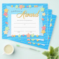 Blue Colorful Stars Kid's Certificate Award Flyer | Zazzle