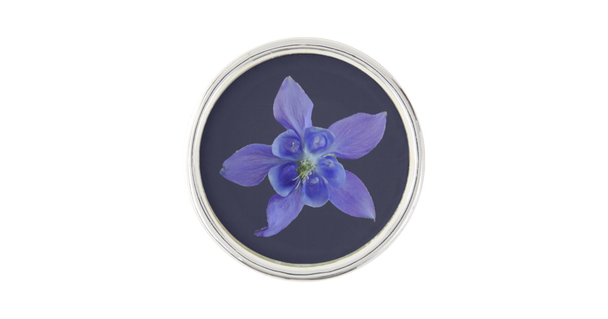 Blue Columbine Flower Lapel Pin | Zazzle