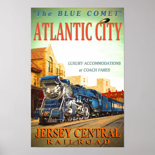 Blue Comet Passenger Train Poster | Zazzle