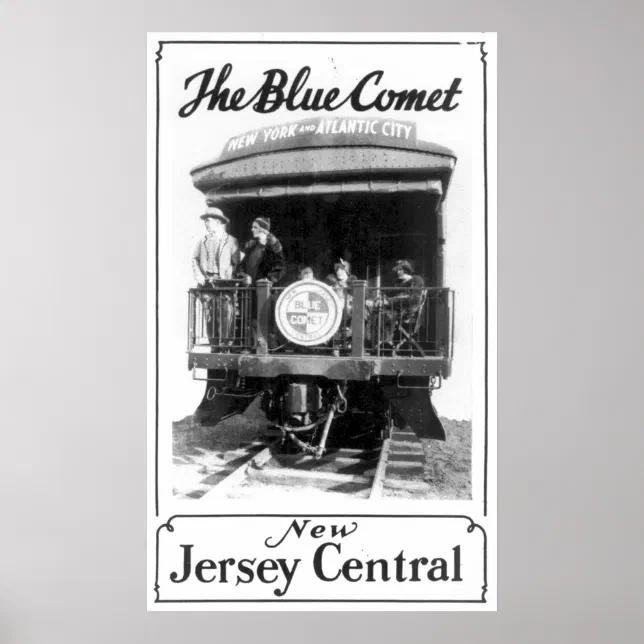Blue Comet Train Glossy Poster | Zazzle