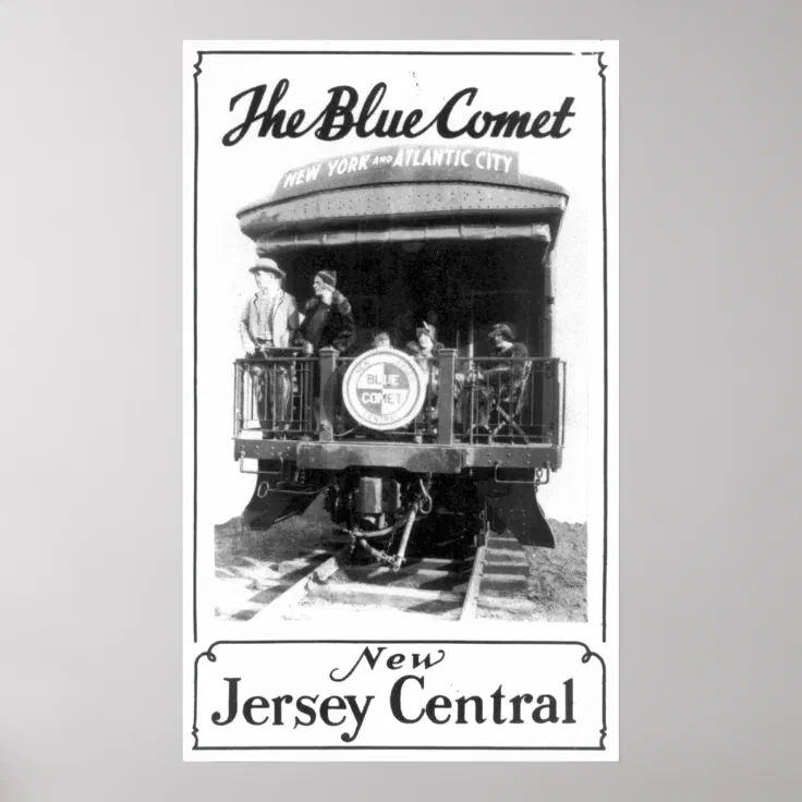 Blue Comet Train Glossy Poster | Zazzle