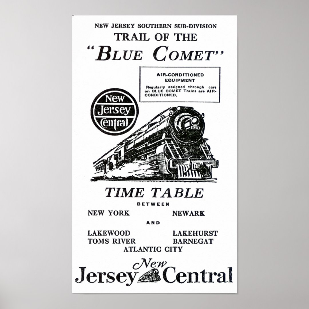 Blue Comet Train - Luxury coach Trains Poster | Zazzle