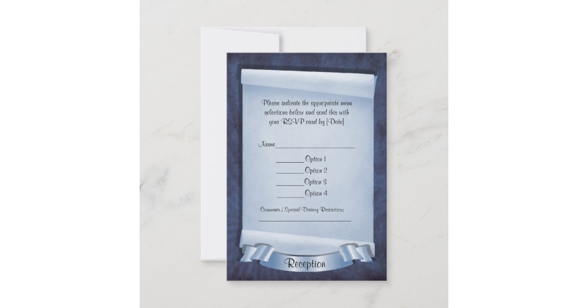 Blue Commitment Ceremony Custom Reception Cards | Zazzle