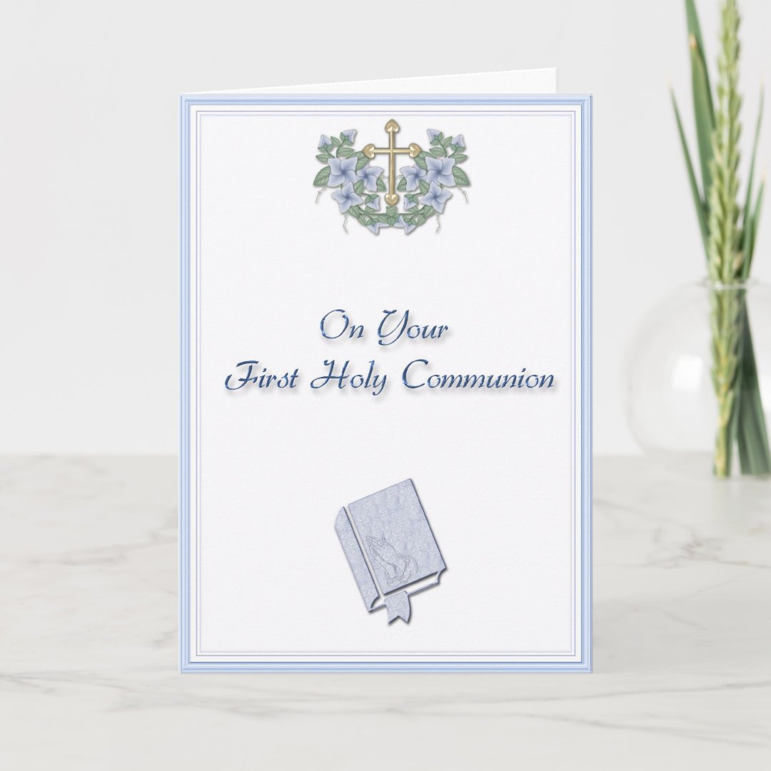 Blue Communion Congratulations Card | Zazzle