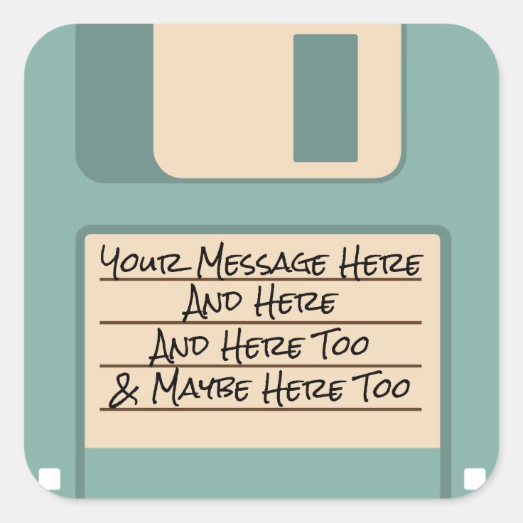 Blue Computer Old School Floppy Disk Stickers | Zazzle