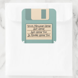 Blue Computer Old School Floppy Disk Stickers | Zazzle