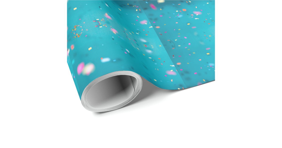 Blue Confetti Dream Wrapping Paper | Zazzle