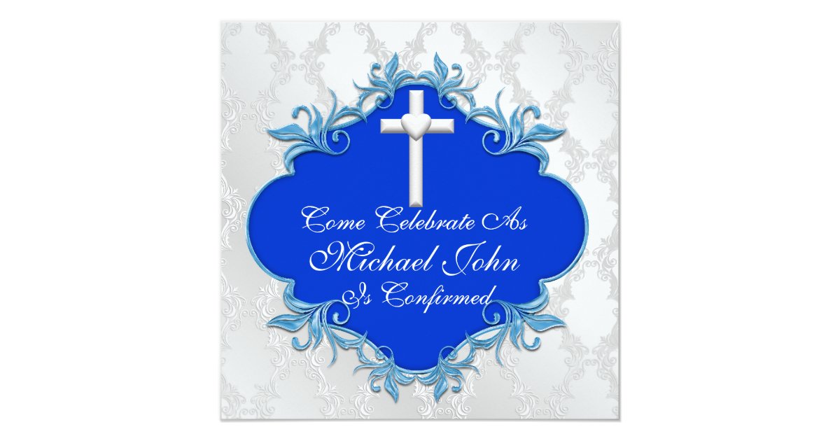 BLUE CONFIRMATION Invitations Elegant Design | Zazzle.com