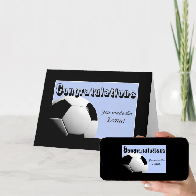 Blue Congratulations you made the team Card | Zazzle