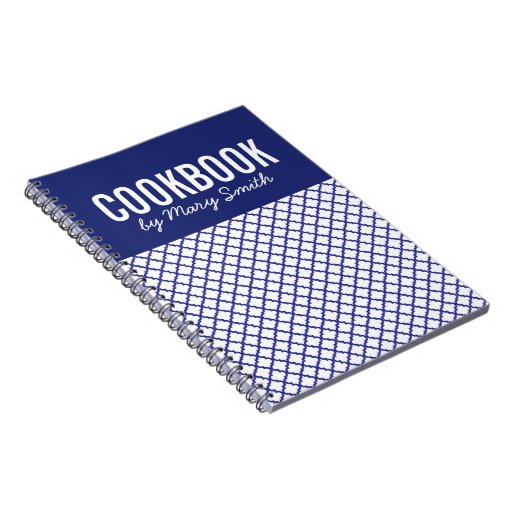 Blue CookBook With Custom Cover Notebook | Zazzle