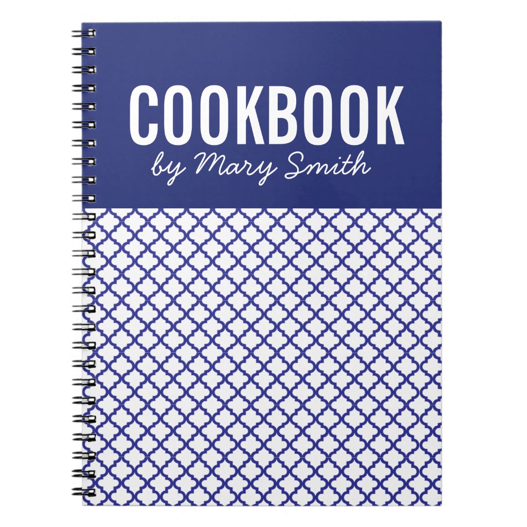 Blue CookBook With Custom Cover Notebook | Zazzle