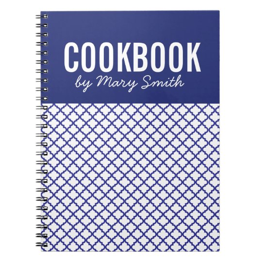 Blue CookBook With Custom Cover Notebook | Zazzle.com