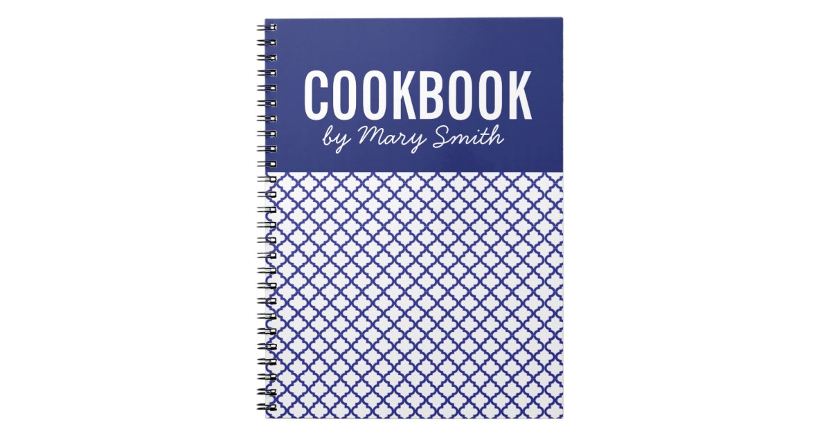 Blue CookBook With Custom Cover Notebook | Zazzle