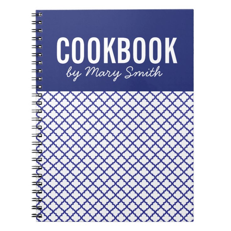 Blue CookBook With Custom Cover Notebook | Zazzle