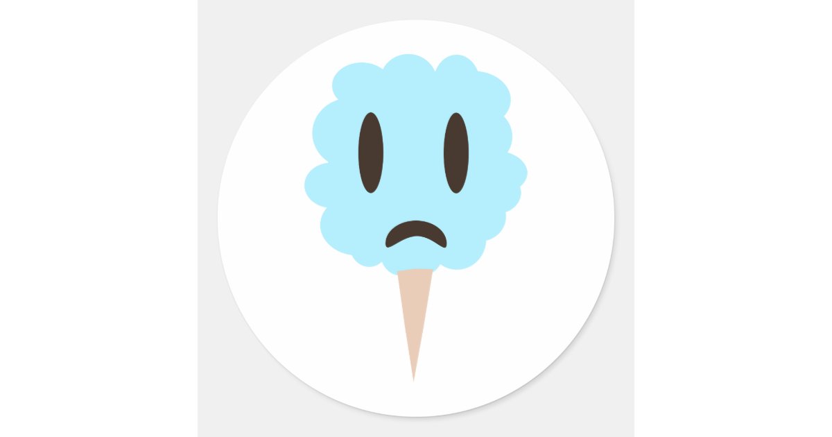 Blue cotton candy classic round sticker | Zazzle