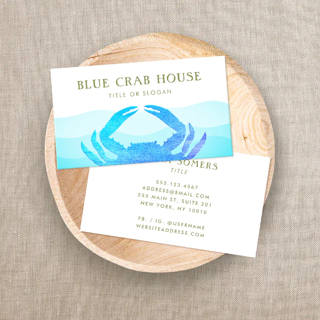 Blue Crab Business Card | Zazzle