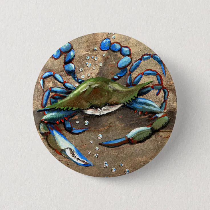 Blue Crab Button | Zazzle