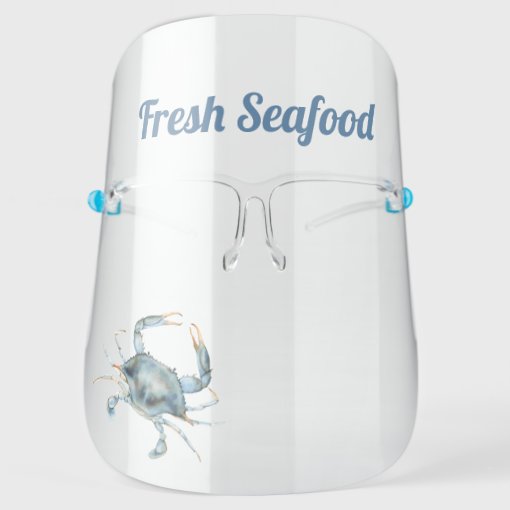 Blue Crab Fresh Seafood Face Shield | Zazzle