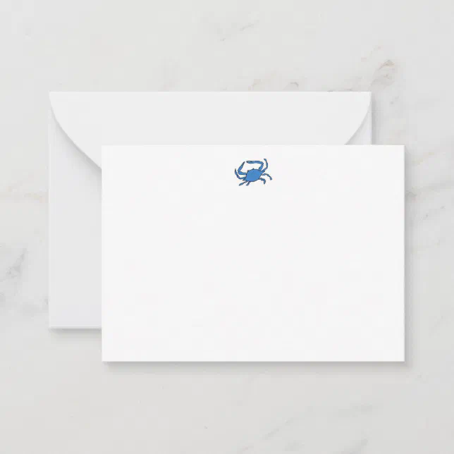 Blue Crab Note Card | Zazzle