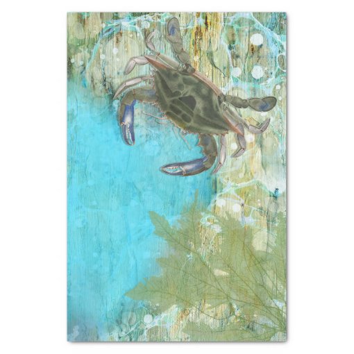 Blue Crab Ocean Fishing Tissue Paper | Zazzle