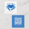 Blue Crab Seafood Restaurant QR code Square Business Card | Zazzle
