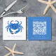 Blue Crab Seafood Restaurant QR code Square Business Card | Zazzle