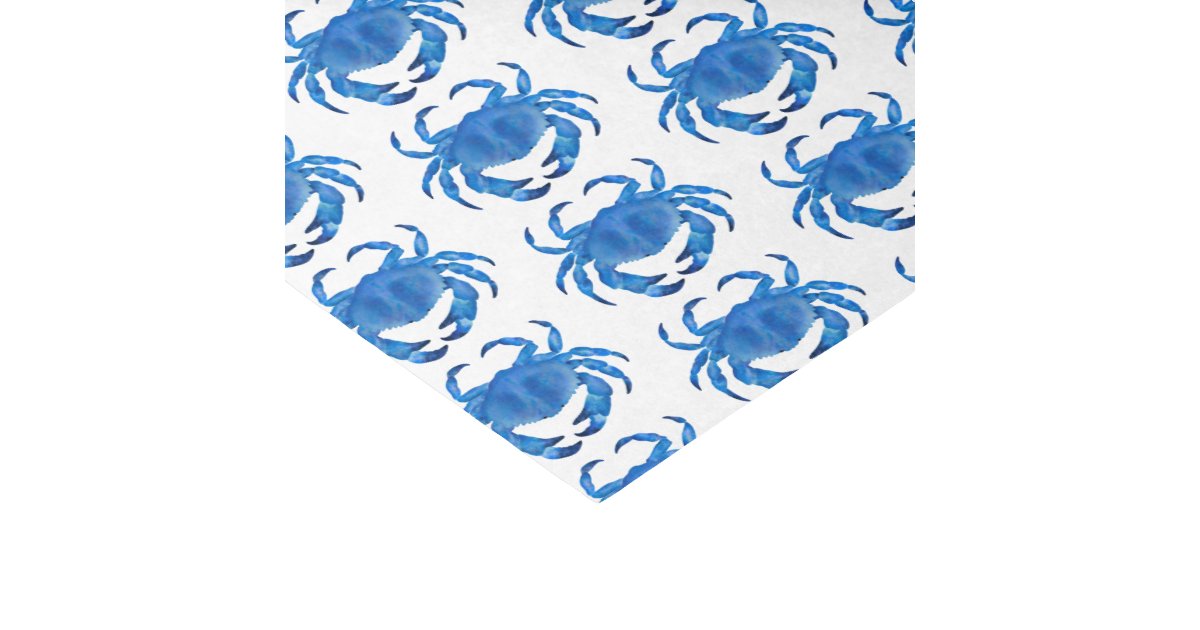 Blue Crab Seaside Ocean pattern Tissue Paper | Zazzle
