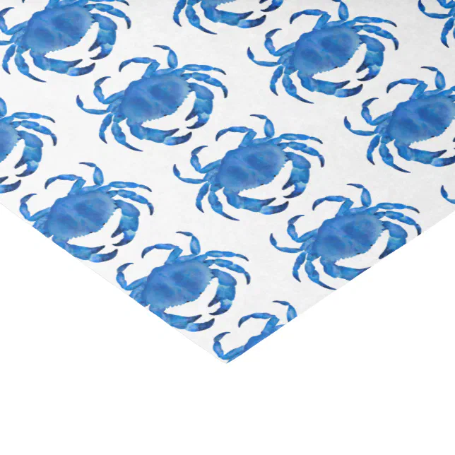 Blue Crab Seaside Ocean pattern Tissue Paper | Zazzle